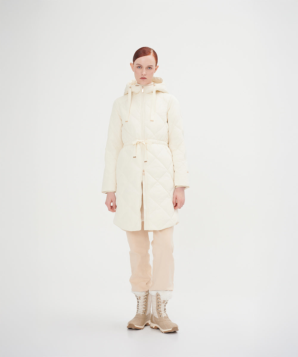 Elegant Diamond Quilted Down Jacket | Universal Traveller SG