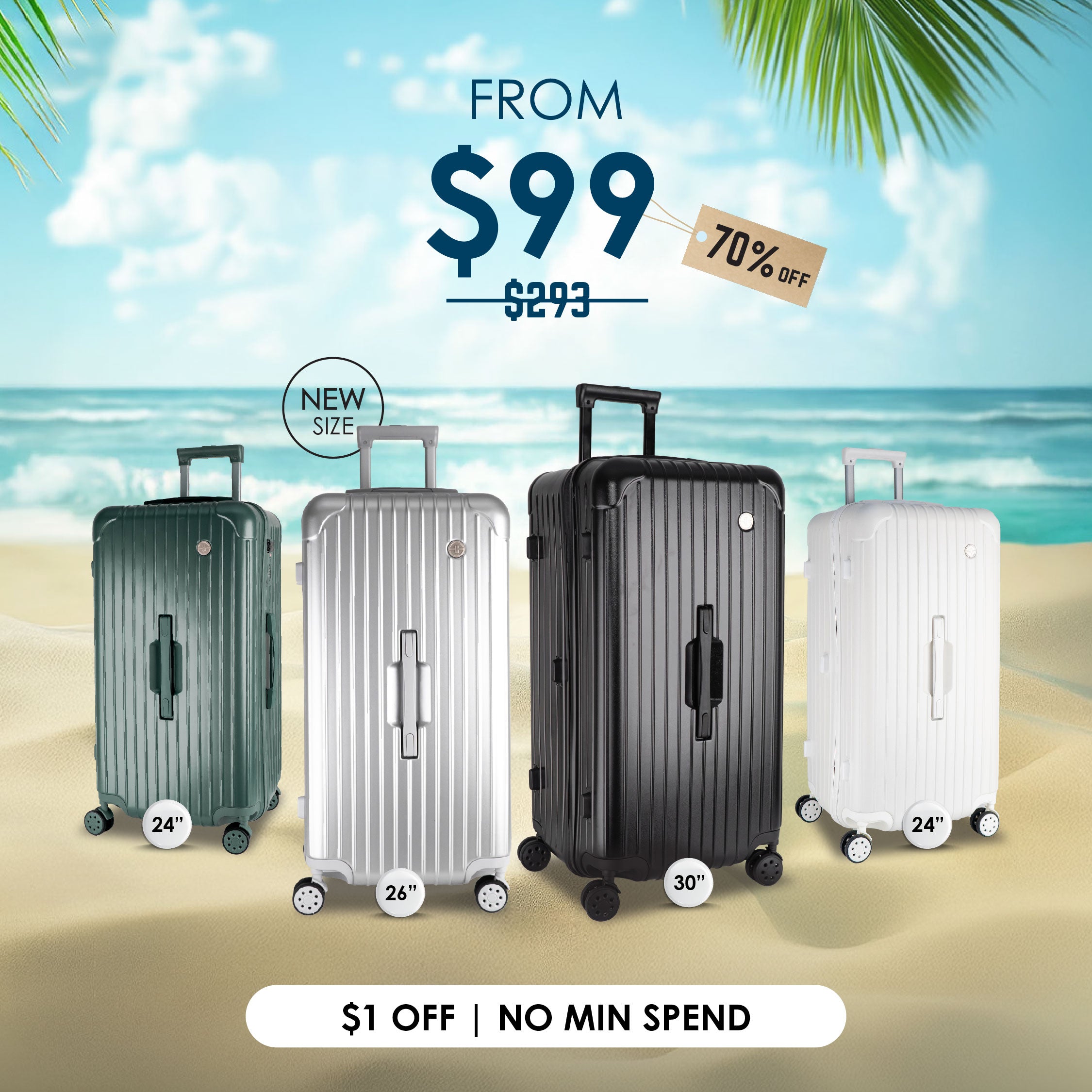 Terminal Trunk 24" / 26" / 30" 360° 8-Wheel Spinner | TSA | Anti Theft ...